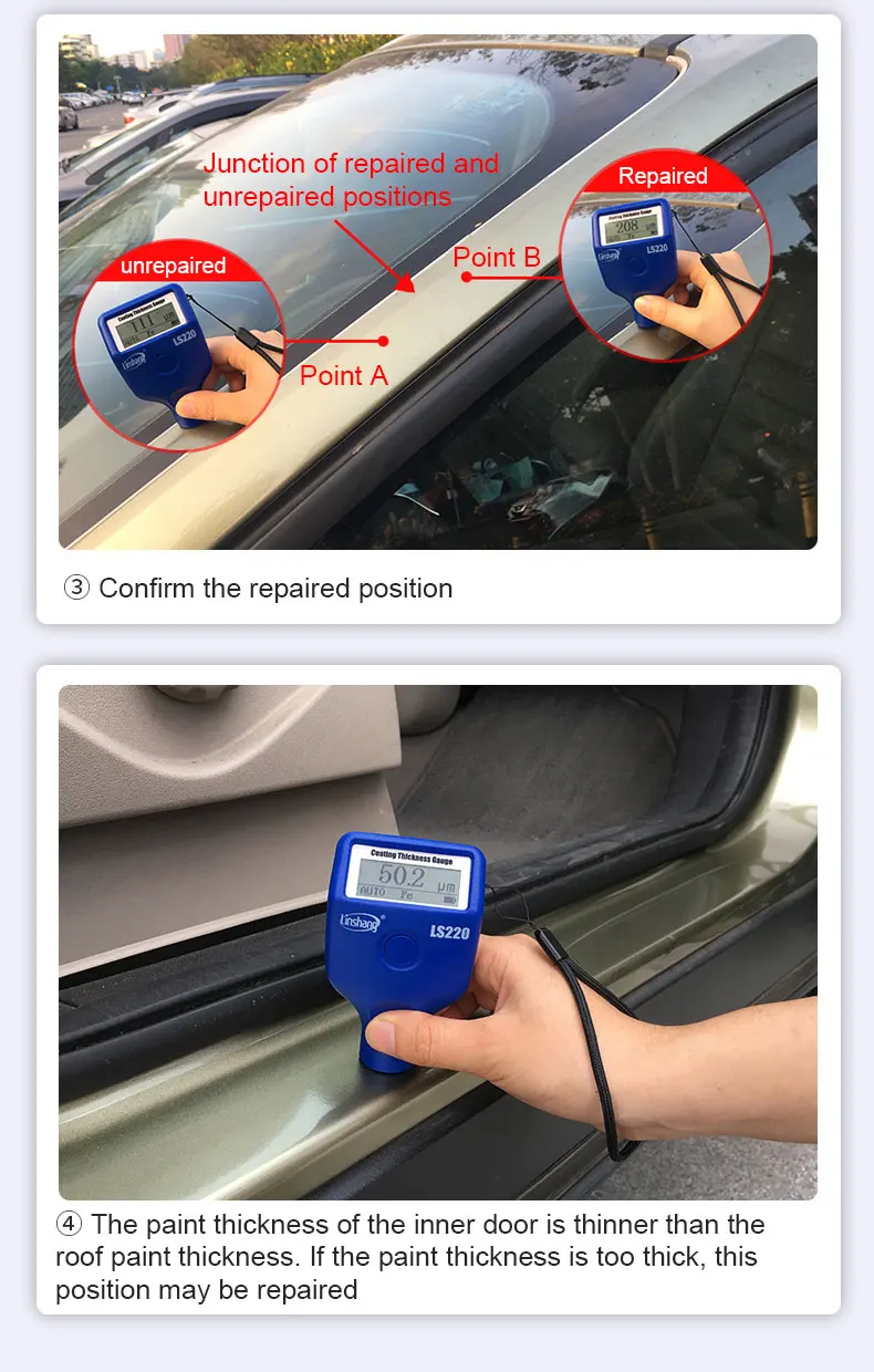 Linshang LS220 Automotive Paint Thickness Gauge