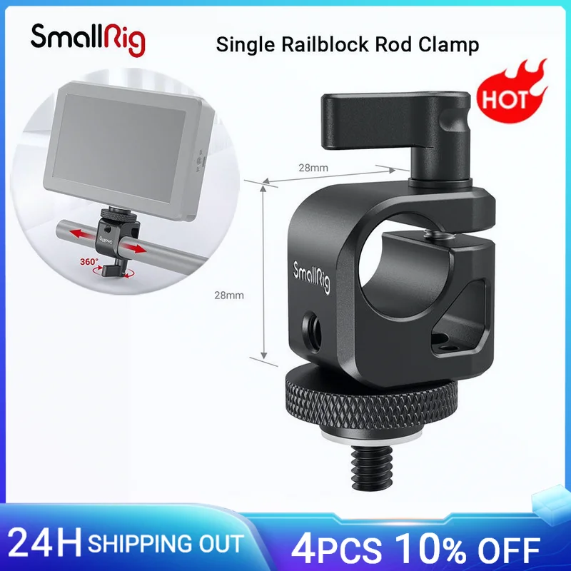 SmallRig DSLR Rig System 15mm Rod Clamp com 1/4 "Thread Hole para ...