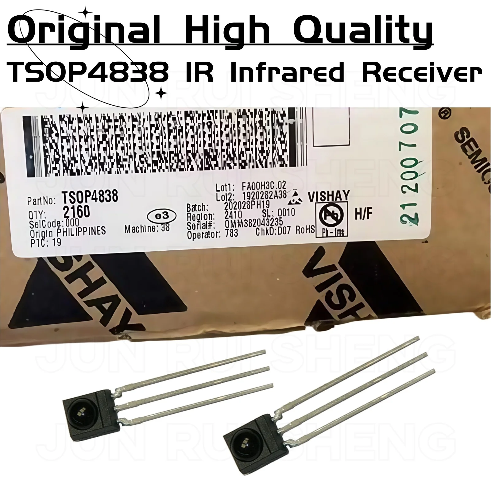 10PCS Original TSOP4838 VISHAY P4838 IR Infrared Receiver Sensor TSOP ...