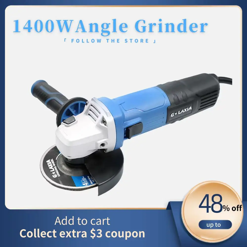 220-240V-Angle-Grinder-1400W-Electric-Polishing-Grinding-Machine-125mm ...