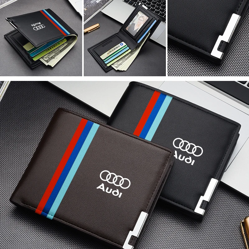 Car-Logo-Men-Leather-Wallet-Card-Ticket-Organiser-Coin-Purse-For-Audi ...