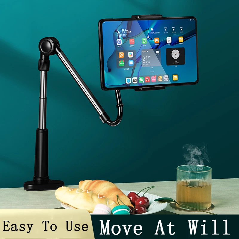 Long-Arm-Table-Stand-Holder-Aluminum-Lazy-Tablet-Phone-Holder-Universal ...