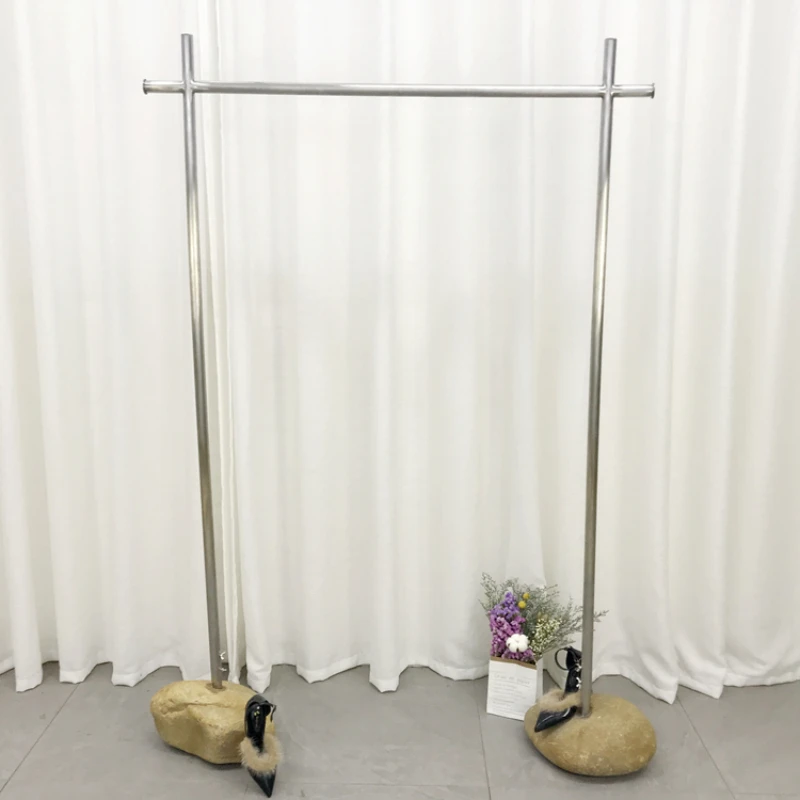Stainless-steel-stone-base-clothing-store-display-rack-for-women-s ...