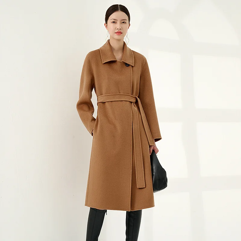 High-end-Cashmere-Coat-Long-Loose-Camel-Coat-Women-Fashion-Casual-Black ...