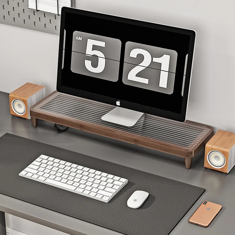 Computer-Monitor-Heightened-Shelf-Support-Laptop-Pad-High-Base-Bracket ...