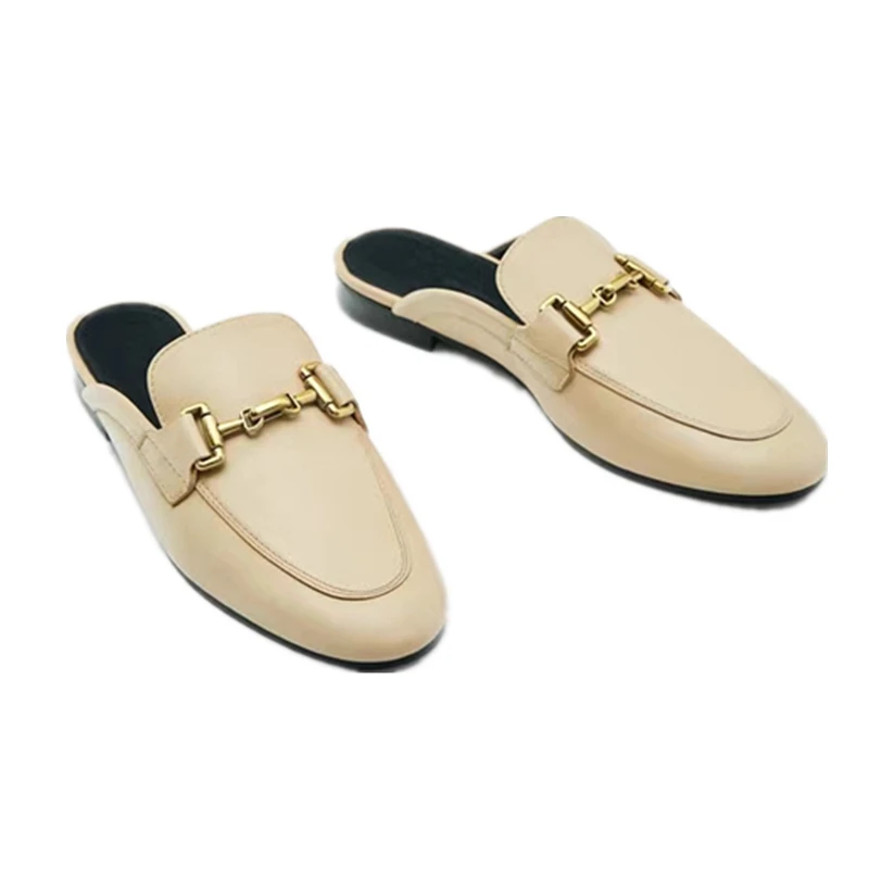 Dave&Di Fashion Office Lady Mules Shoes Genuine Loafers Women Leather ...