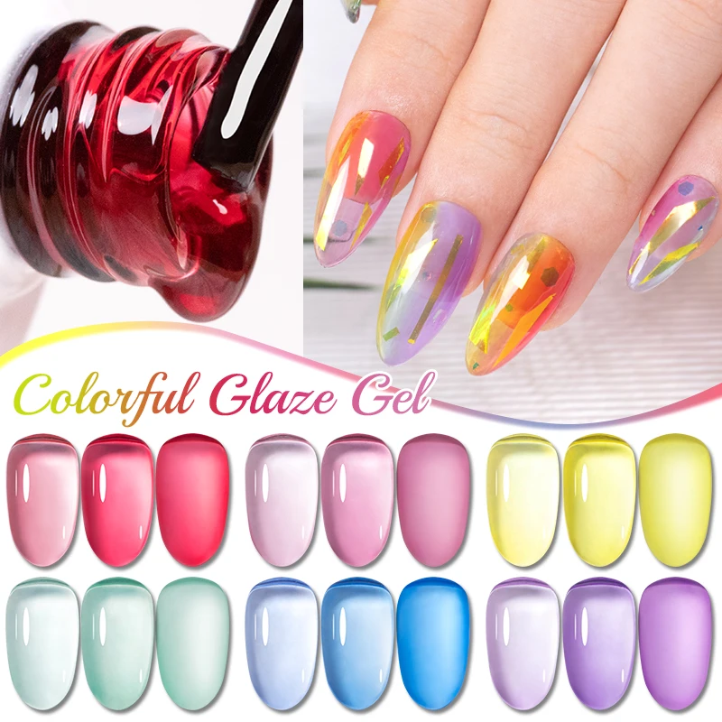 Jelly-Glass-Gel-Nail-Polish-7-5ML-Transparent-Colorful-Glaze-Gel-Polish ...