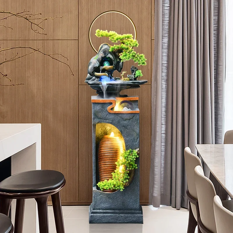 Fountain-water-feature-Modern-flowing-water-entrance-Floor-to-ceiling ...