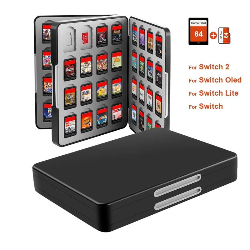 64 in 1 Storage Game Case For Switch 2/ Switch/ Lite/ OLED w/ 64 ...