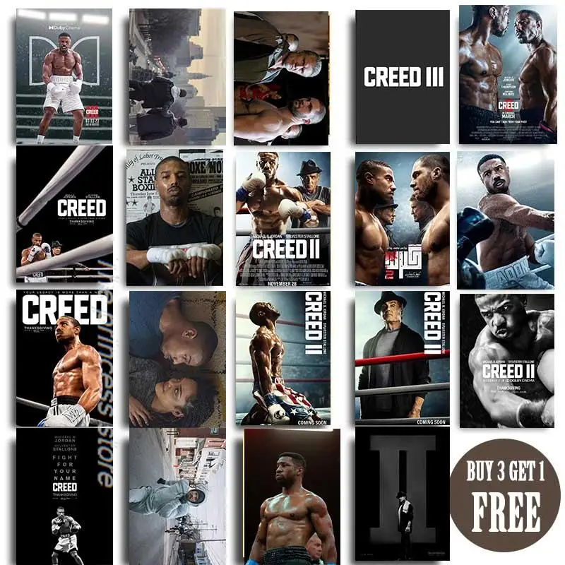 Creed-póster de película de boxeo clásico, Tarjeta blanca, papel Kraft ...
