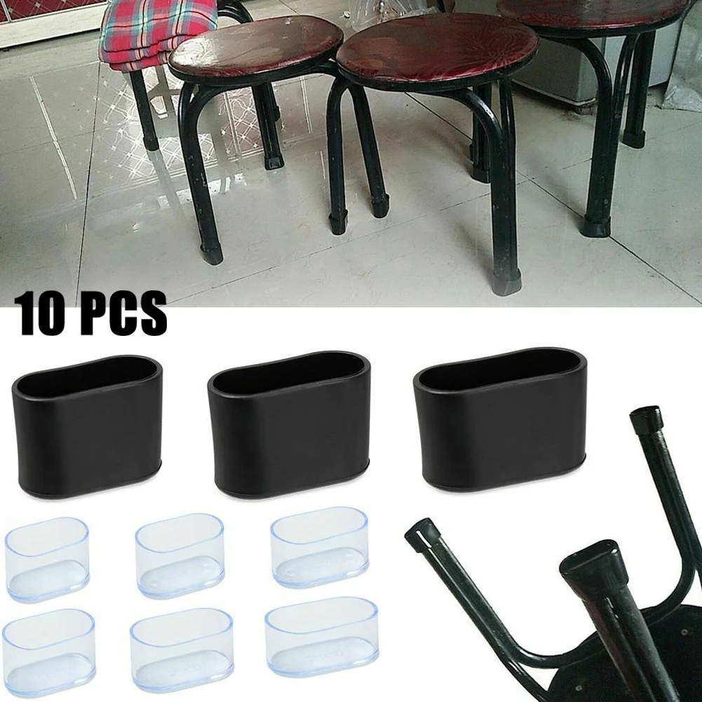 10pcs-Chair-Leg-Cap-Rubber-Oval-Covers-Furniture-Table-Feet-Floor ...