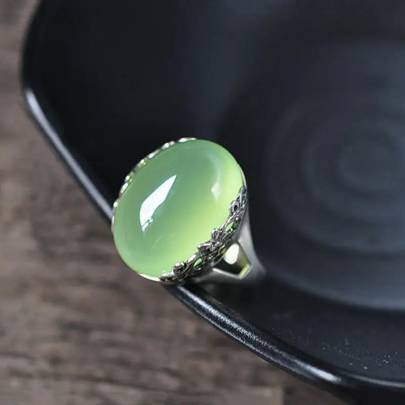 Natural-Hetian-Jade-Green-Jade-Ring-Ethnic-Style-Emerald-Chalcedony ...