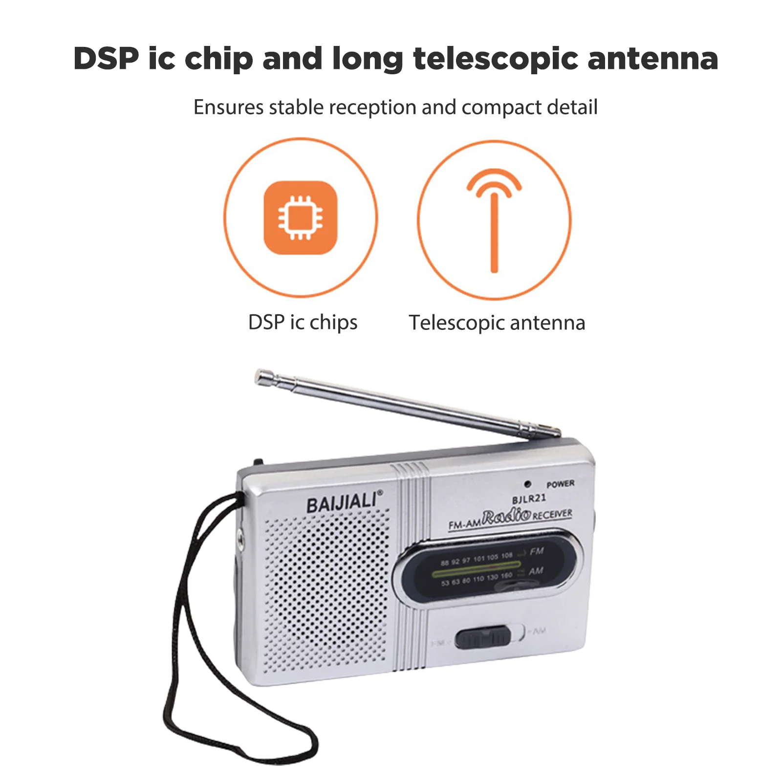 Mini récepteur radio FM avec antenne télescopique,radio ...