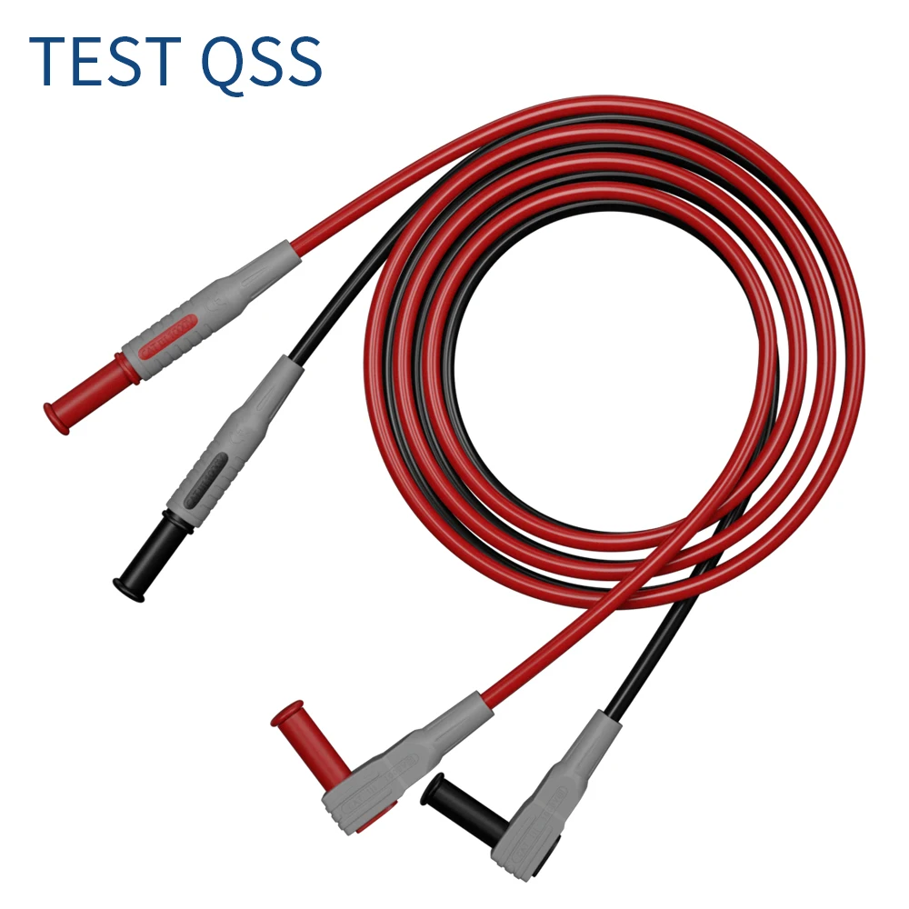 QSS 1 pair Multimeter Test Lead Safety Banana Plug 90 Degree To ...