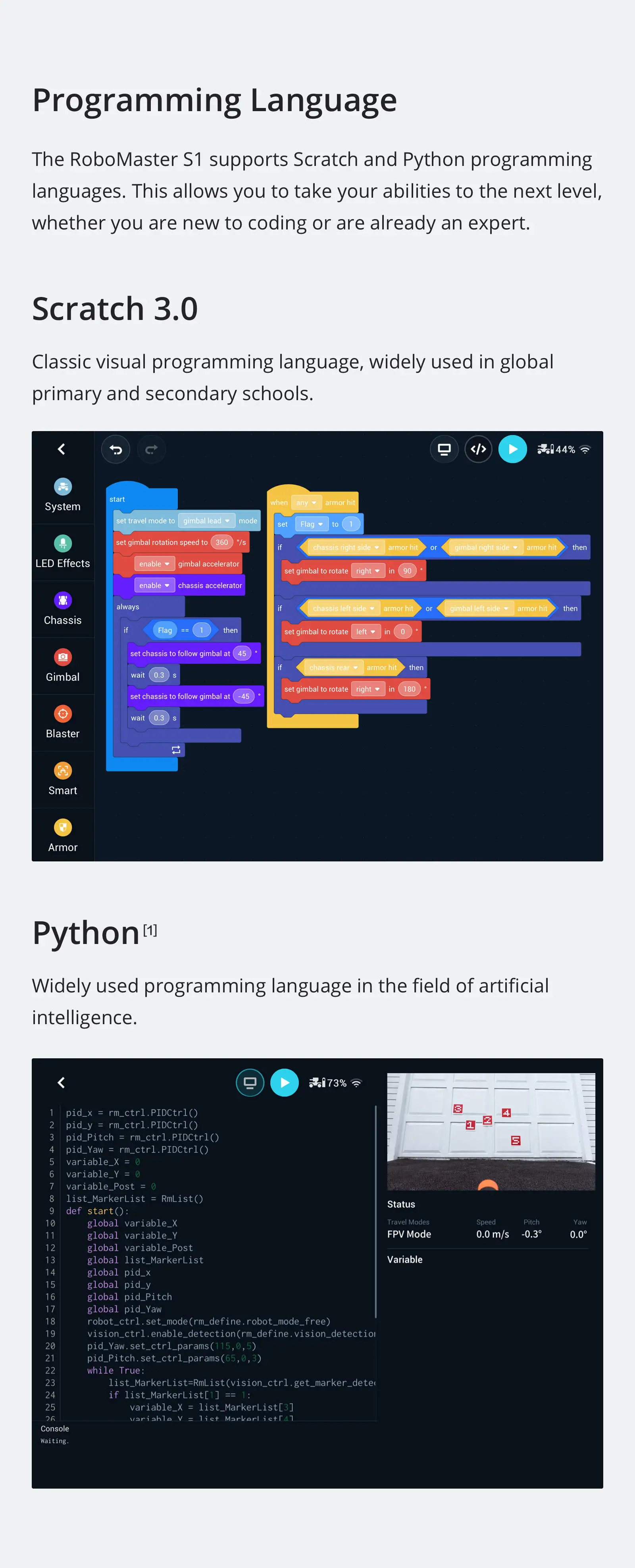 DJI Intelligent Educational Robot RoboMaster S1 With Programming and AI Features – SmeshMega.com