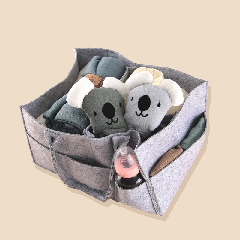 Diaper-storage-bag-diaper-storage-box-gray-felt-cloth-multifunctional ...