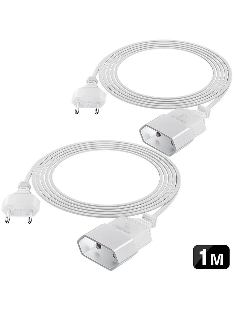 Cable-de-alimentaci-n-europeo-de-2-piezas-y-1m-extensi-n-de-enchufe ...