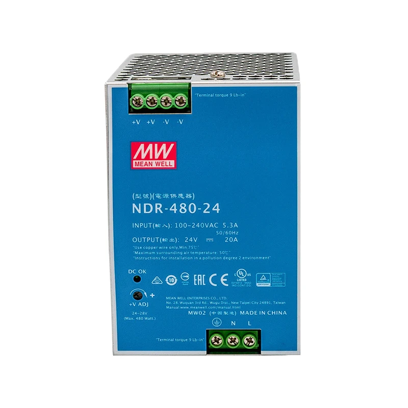 NDR-480-24-AC-DC-Single-output-Industrial-DIN-rail-power-supply-Output ...