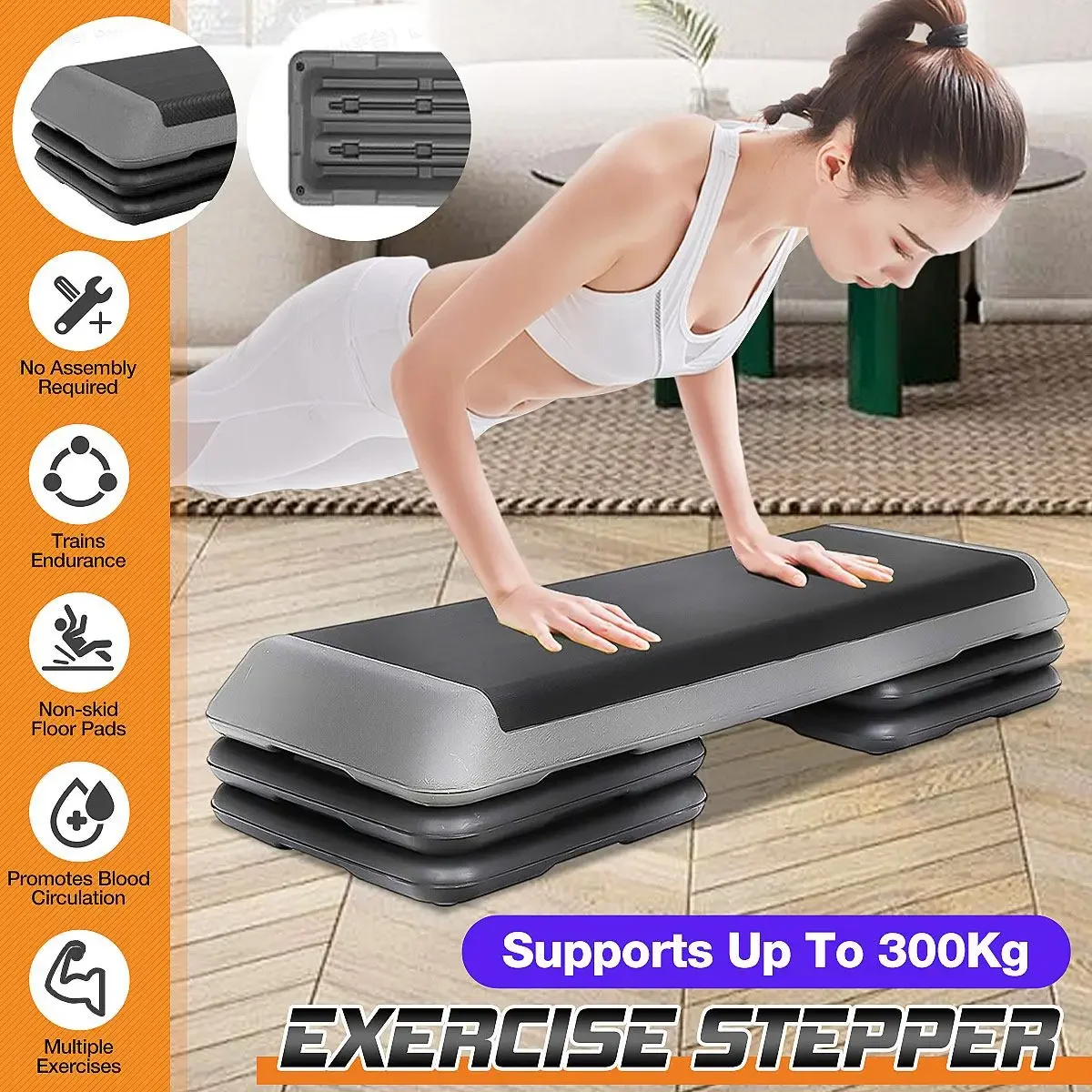 300KG-Step-Fitness-Stepper-Non-slip-Aerobic-Steppers-Sport-Gymnastics-4 ...