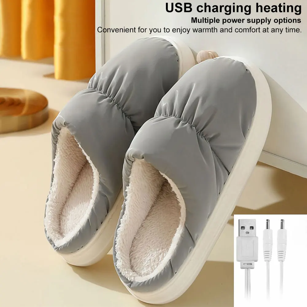 Electric Heating Slippers Adjustable Temperature Heated Slipper Boot ...