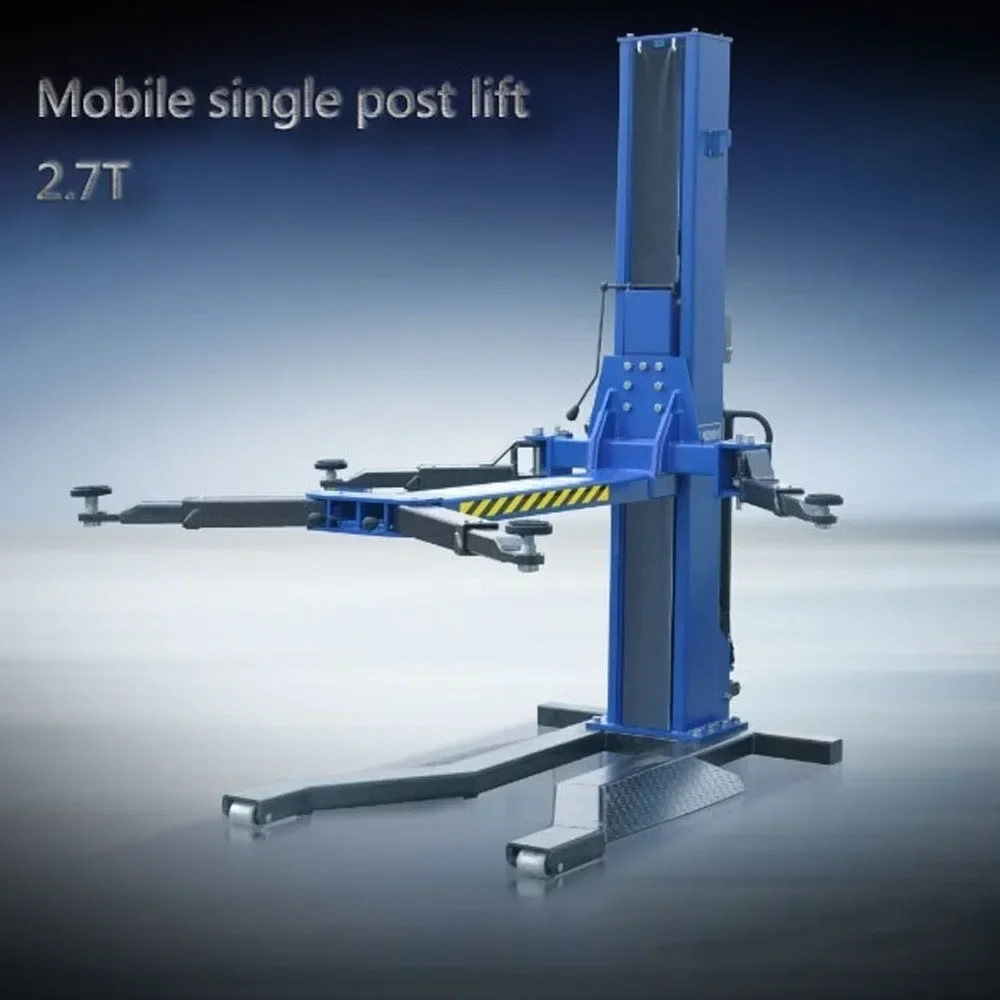 Mobile Single Post Car Lift Movable Hydraulic Single Post Lift Machine ...