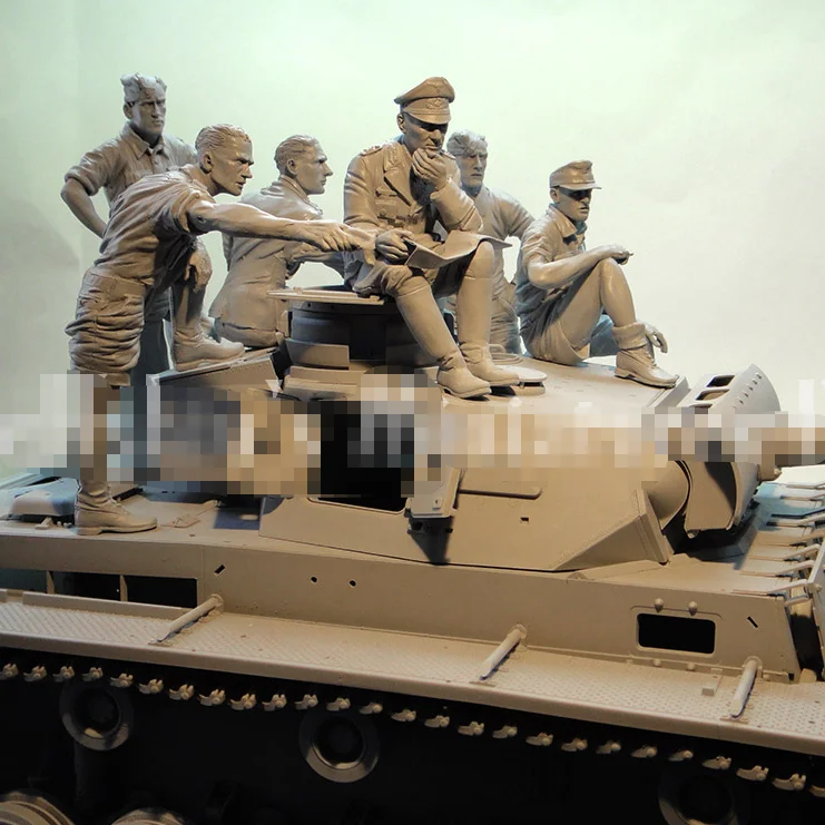 1/16 Resin Model Figure GK，No tanks, 6 Figure ,German, Unassembled and ...