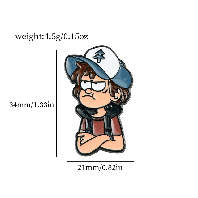 Gravity Falls Lapel Pins Disney Anime Figure Mabel Dipper Pines Badge ...