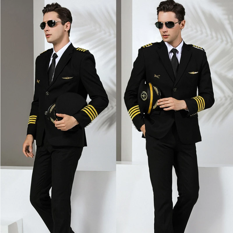 Pilot Uniform Captain Jacket Pants Aviation Air Force Stage Show ...