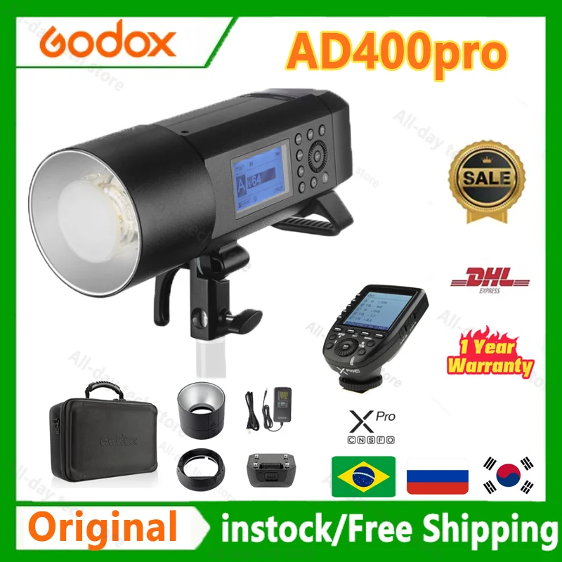 Godox Ad400pro Witstro All-in-one Outdoor Flash 400ws Strong Power 0.01 ...