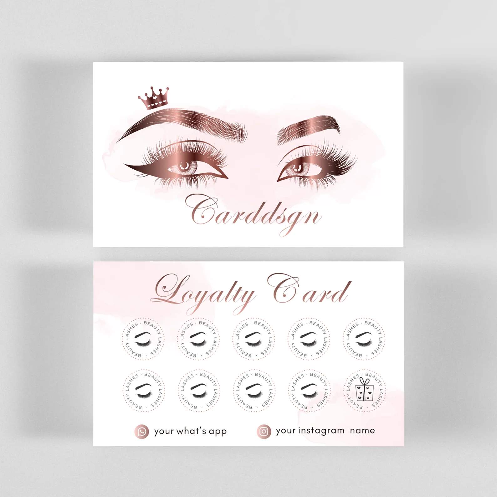 Carddsgn-Customized-Eyelash-Makeup-Loyalty-card-Lashes-Grey-Business ...