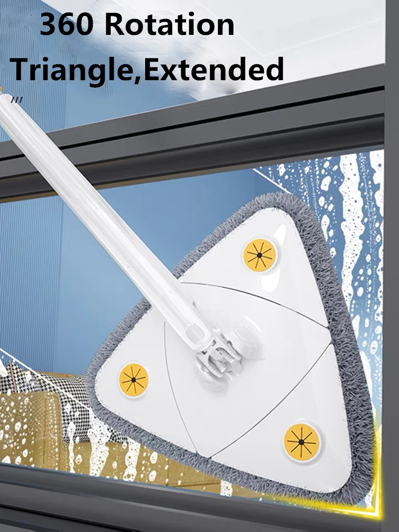 NEW Extended Triangle Mop 360 Twist Squeeze Wringing XType Window Glass ...