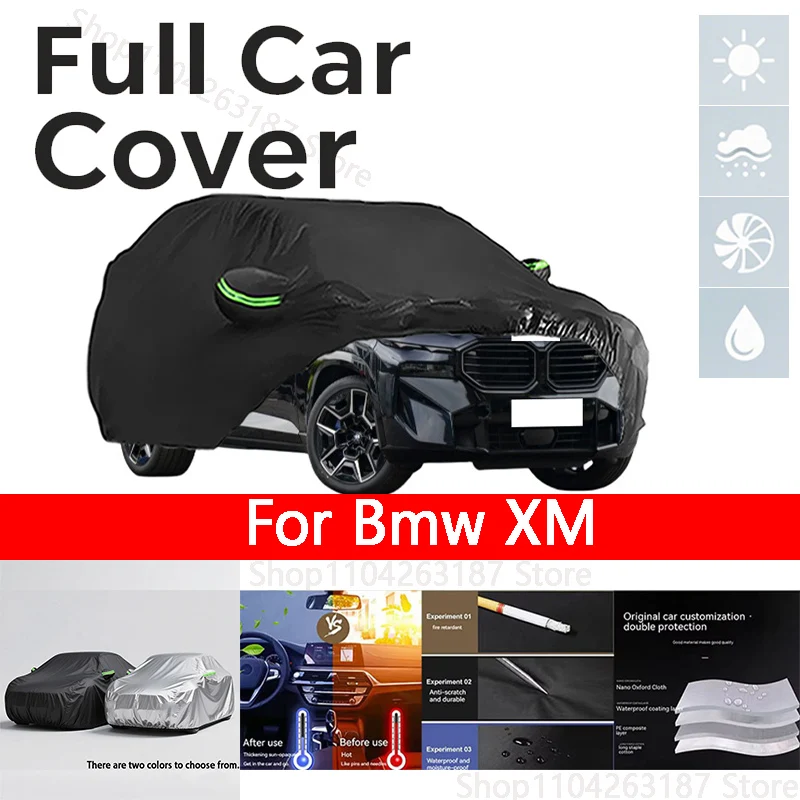 Full black Car Covers for BMW XM Waterproof All-Weather Windproof ...