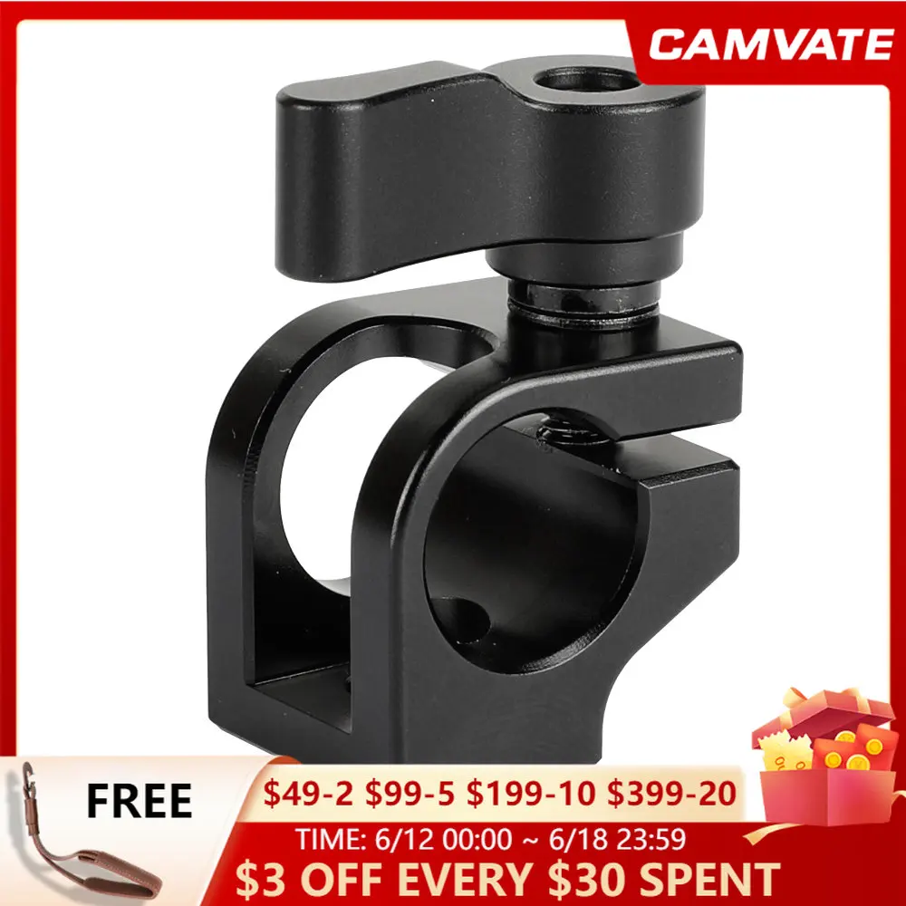 Camvate 15mm Single Rod Clamp With 1/4" Threaded Screw For Dslr Camera ...