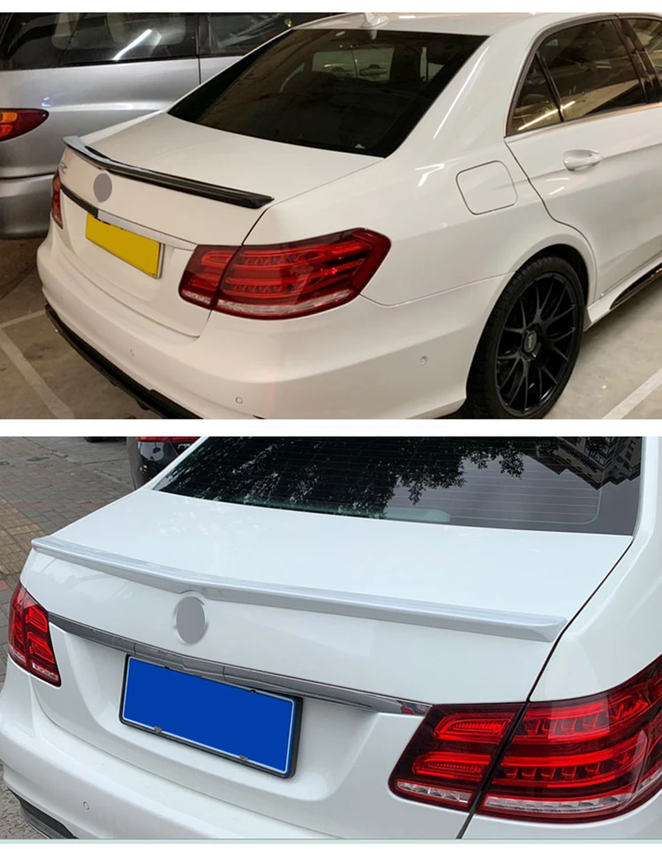 탄소 섬유 페인트 ABS 후면 트렁크 뚜껑 자동차 스포일러 날개 메르세데스 벤츠 E 클래스 W212 E180 E200 E260 E300 E320 세단 4 도어 ...