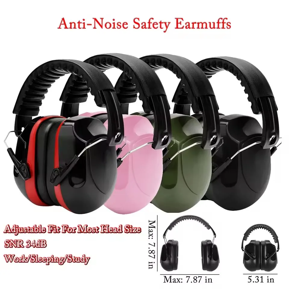 New Adjustable Anti-Noise Head Earmuffs SNR-34dB Ear Muff Ear Protector ...