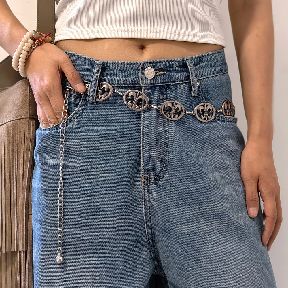 Fashion Punk Silver Metal Dress Belt Female Waist Goth Designer Belts ...