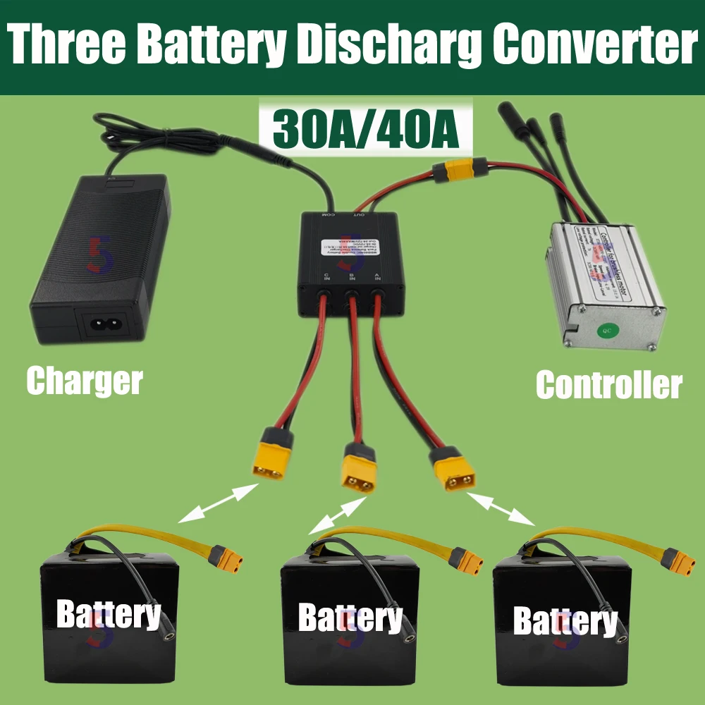 Ebike-Double-Battery-Discharge-converter-Ebike-Three-Triple-Battery ...