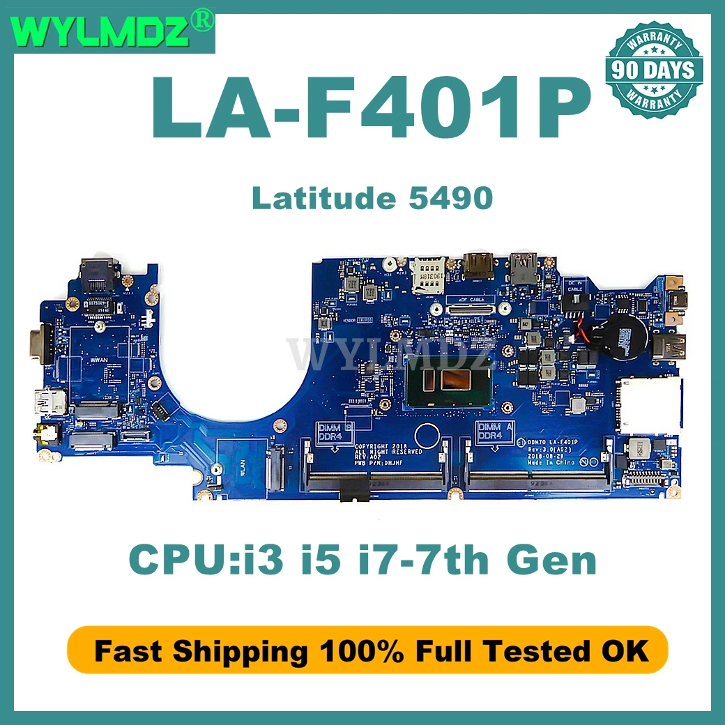 LA-F401P Mainboard For DELL Latitude 5490 Laptop Motherboard i3 i5 i7 ...