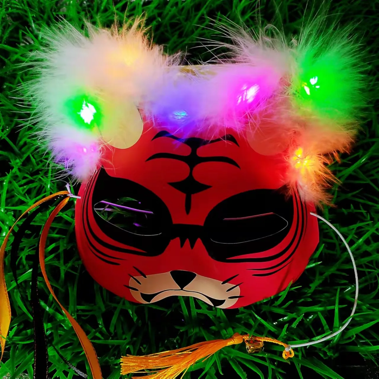 Luminous-Feather-Tiger-Mask-Half-Face-Cat-Anime-Fox-Mask-Children ...
