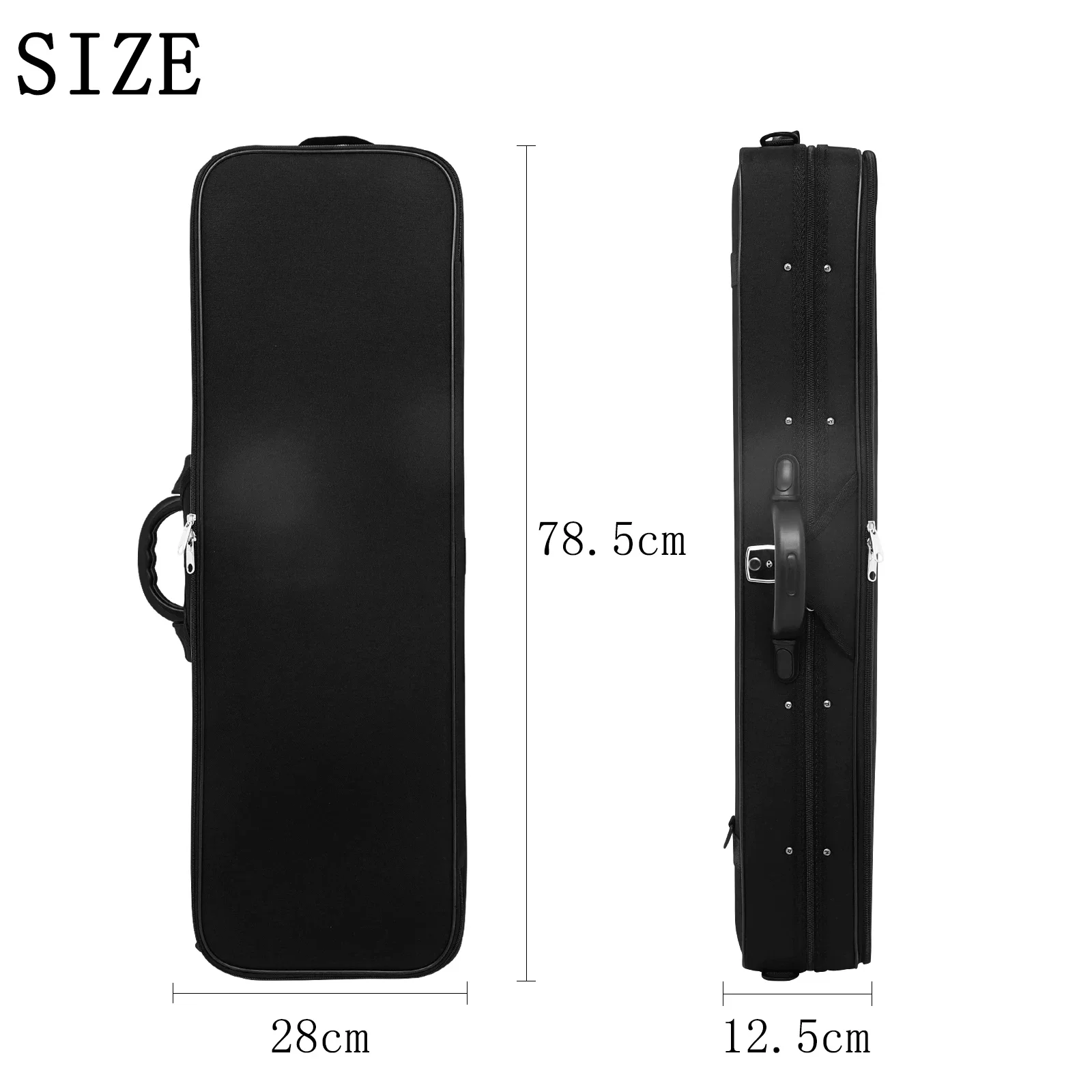 4/4 3/4 Violin Case Storage Box Portable Black Foam Oxford Cloth Square ...