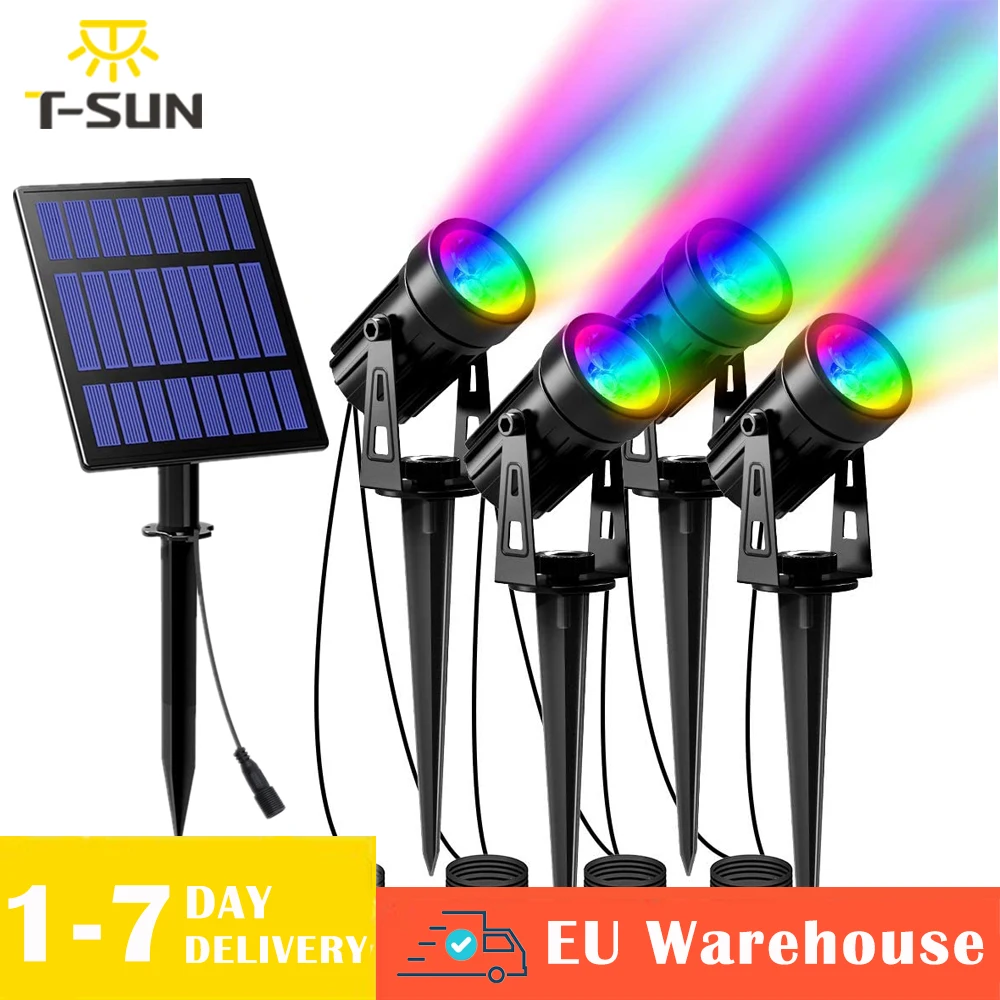 T SUNRISE LED Solar Garden Light IP65 Waterproof RGB Solar Lamp ...