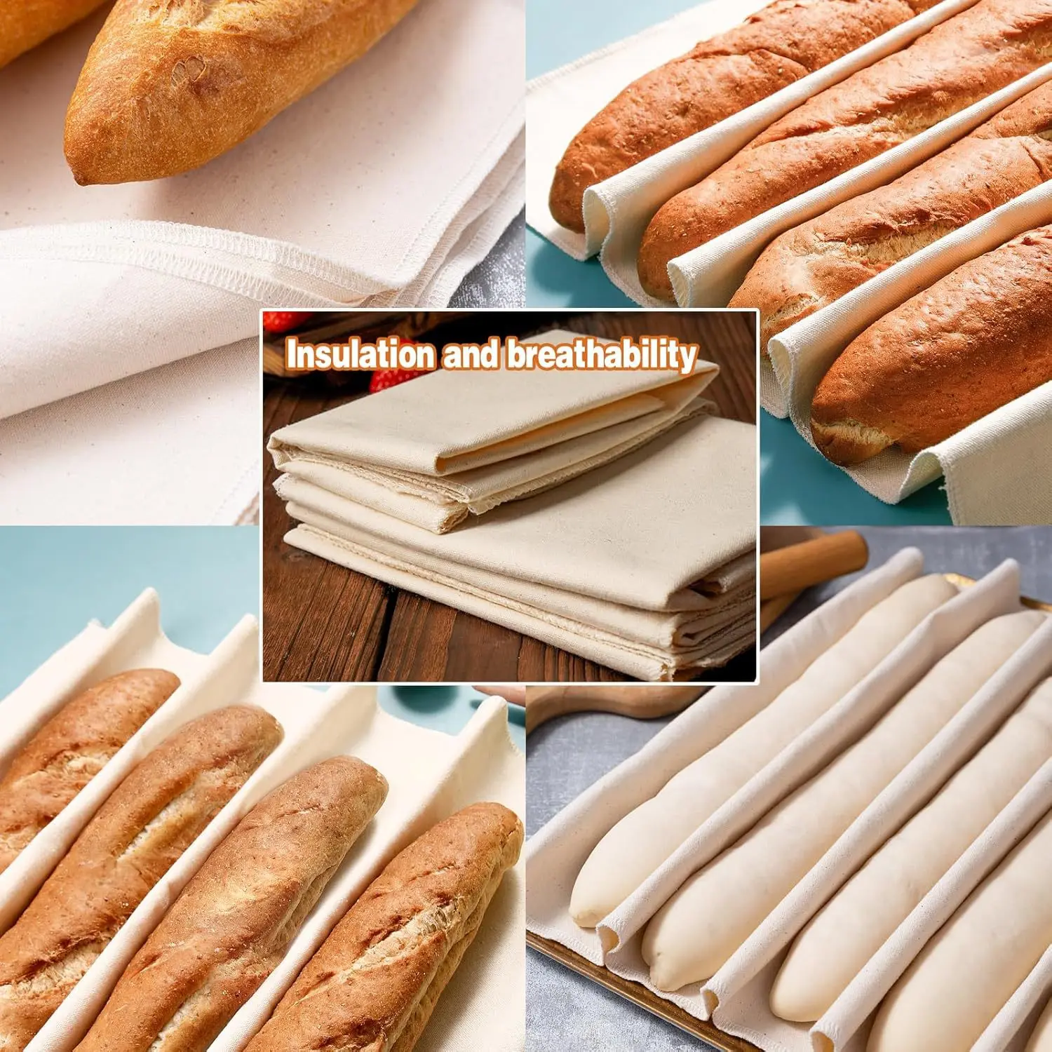 Bakers Couche and Proofing Cloth 100% Cotton Fabric for Bread Dough ...