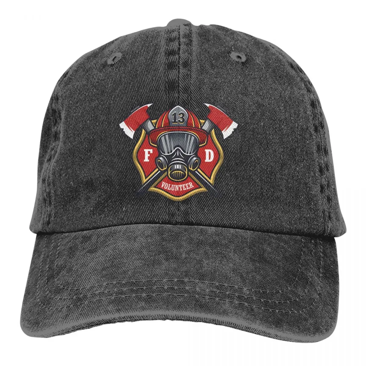 Red-And-White-Fire-Department-Volunteer-Baseball-Cap-Men-Hats-Women ...