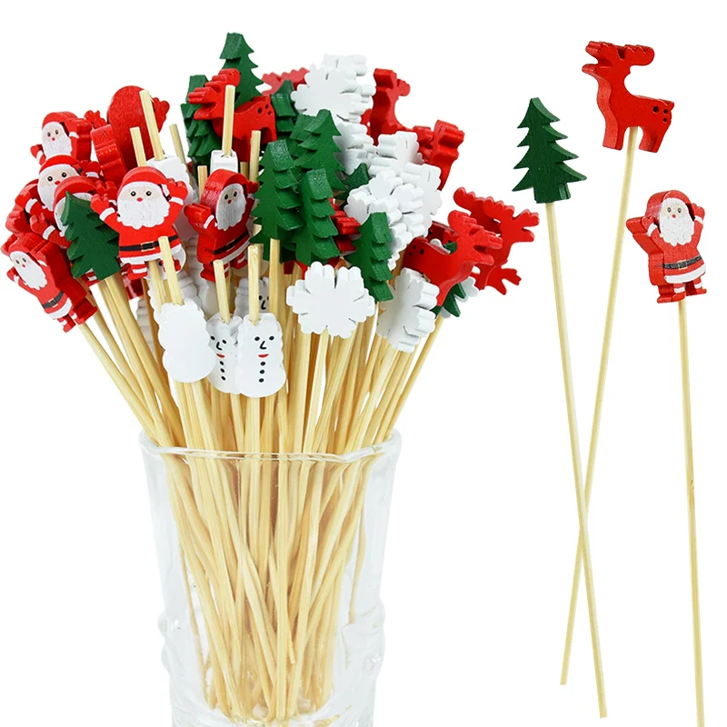100pcs-Christmas-Toothpicks-Christmas-Decoration-Buffet-Fruit-Food ...