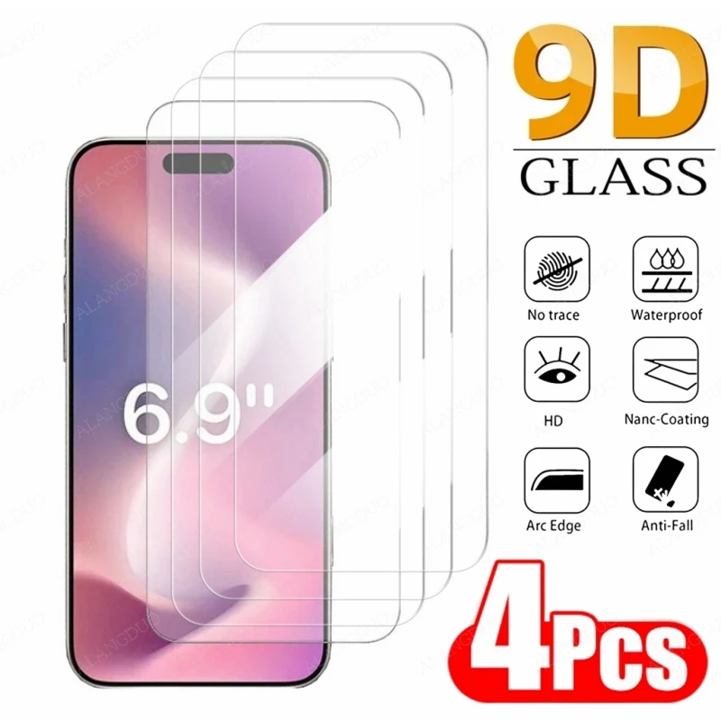 4PCS-Tempered-Glass-For-iPhone-16-Pro-Max-16Pro-16Plus-Anti-Scratch ...