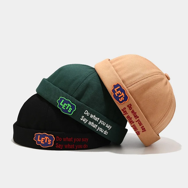 2024-Beanie-Men-Women-Skullcap-Sailor-Cap-Embroidery-Warm-Bucket-Caps ...