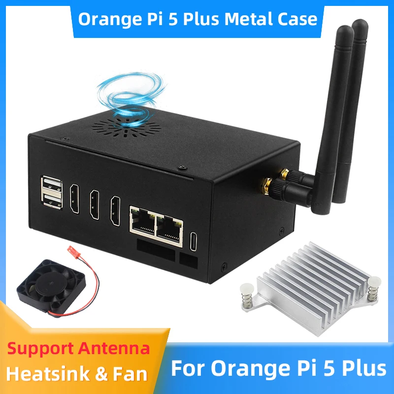Orange-Pi-5-Plus-Metal-Case-with-Fan-Suppprt-Antenna-Optional-Aluminum ...