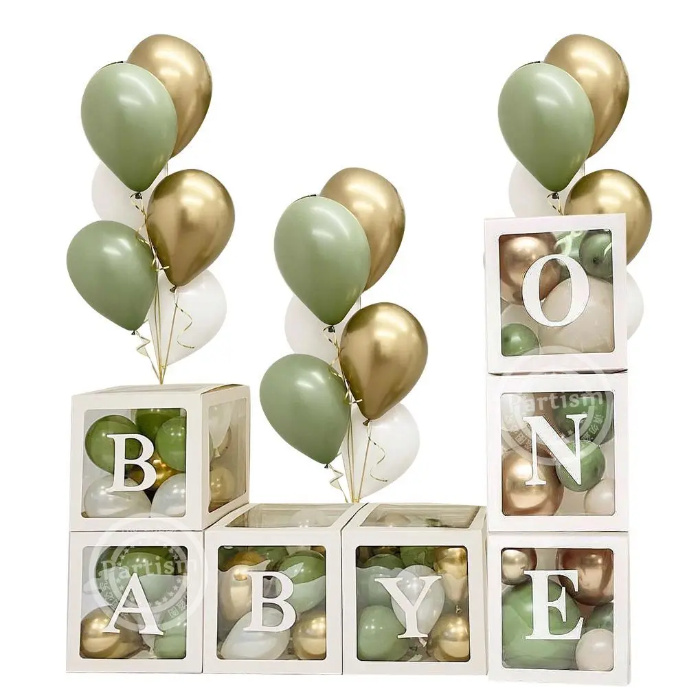 Caja de relleno de globos transparente para niños, decoración de fiesta ...