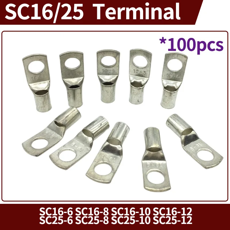 100pcs-SC-Copper-Lug-Ring-Connector-Peephole-Bare-Cable-Electric-Crimp ...