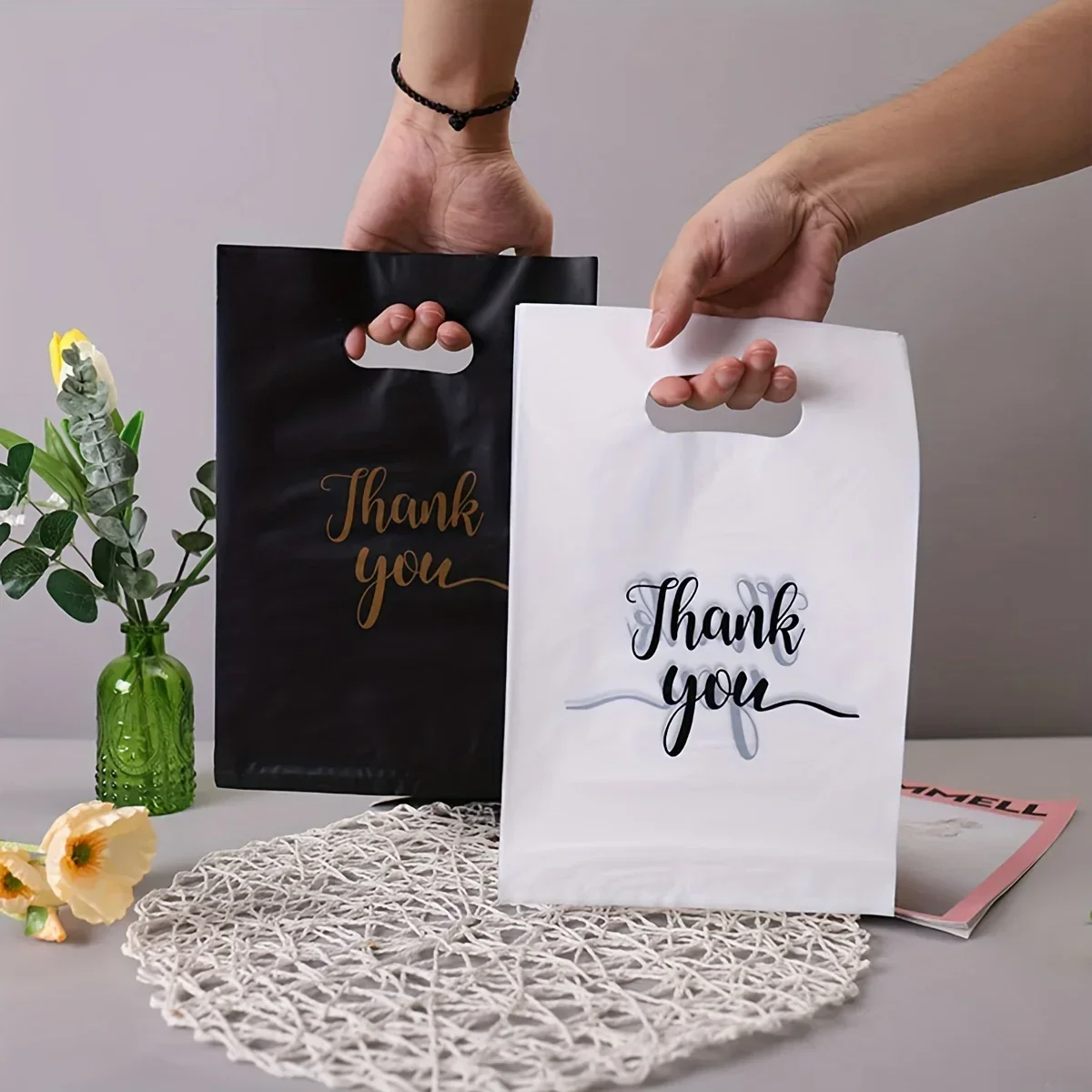 100pcs-Big-Thank-You-Plastic-Bags-Thank-You-Product-Bag-It-Is-Easy-To ...